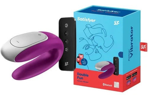 ויברטור זוגי נטען עם שלט רחוק ואפליקציה SATISFYER DOUBLE FUN | חנות סקס באשדוד בלו שופ Blue S